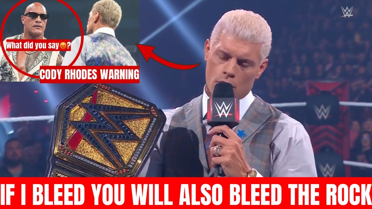 Cody Rhodes New Warning For The ROCK🚨Warned The Rock At Raw….WWE Raw ...