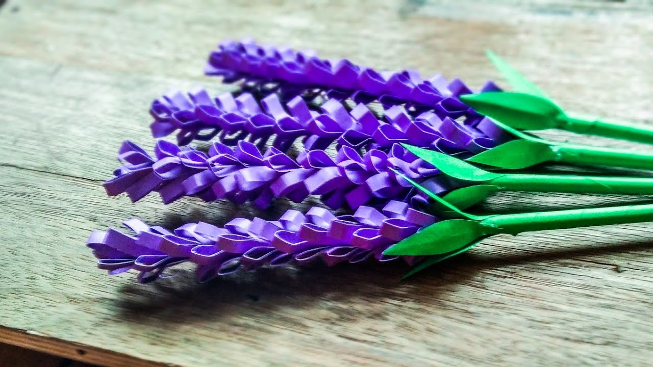 How To Make Lavender Paper Flowers - Diy Paper Flowers Making - YouTube