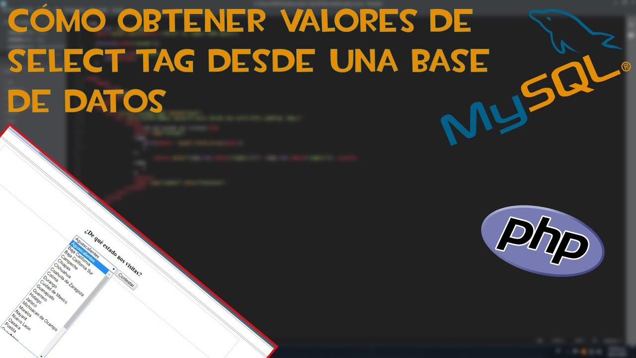 Cómo Obtener Valores De Select Option Desde Una Base De Datos - YouTube