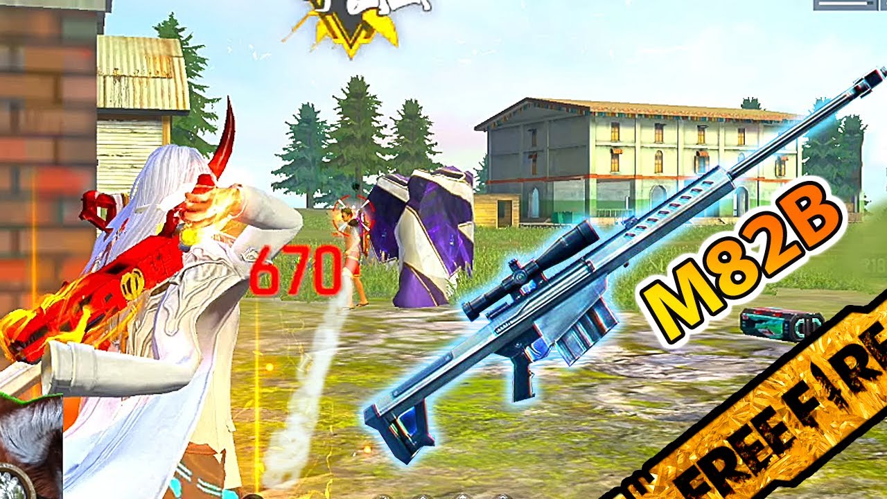 FREE FIRE បាញ់ M82B ឈររាំឌឺអេសអេស - Power of M82B - YouTube