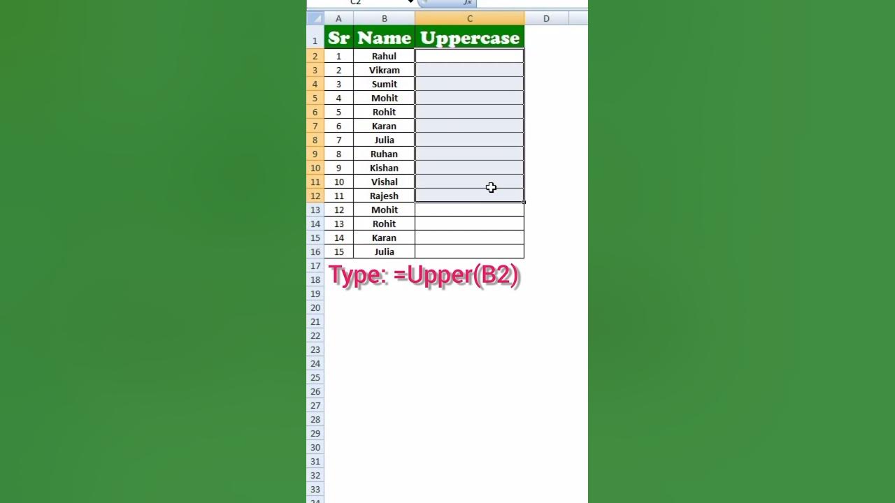 UPPERCASE Unleashed! : Excel Mastery | Transform Huge Data in Seconds! 🔝💻 - YouTube