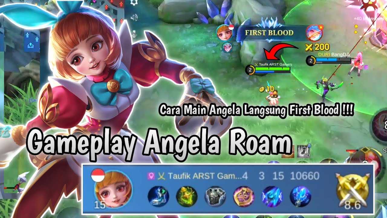 Gameplay Angela Roam | Cara Main Angela Langsung First Blood !!! # ...