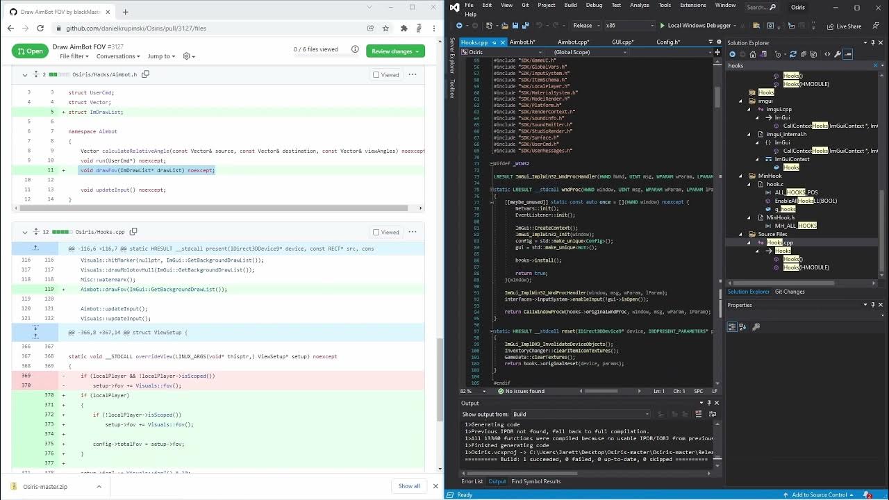 how to add code from Osiris Github pullrequest - YouTube
