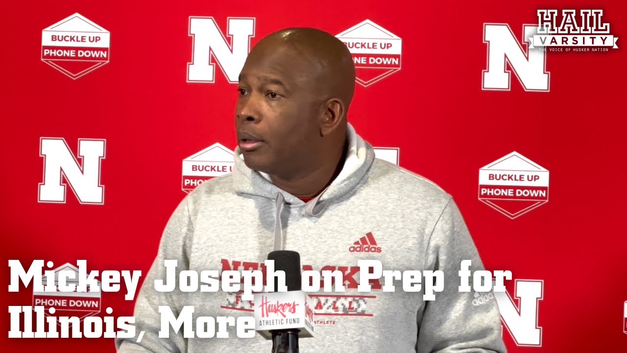 Nebraska Football: Mickey Joseph on Prep for Illinois, More - YouTube