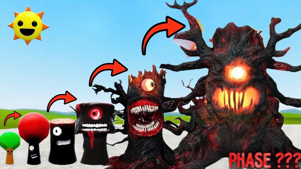 All Phase Of Horror Mr Tree Sprunki in garry's mod || MinTu Gaming ...