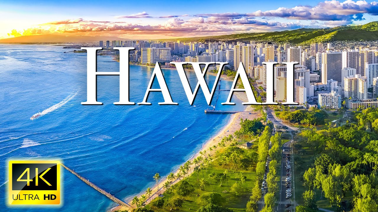 FLYING OVER HAWAII (4K Video UHD) - Calming Piano Music With Beautiful ...
