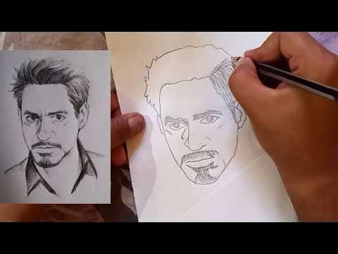 How to draw Tony Stark outline 😳🥳 || #tonystark #art - YouTube