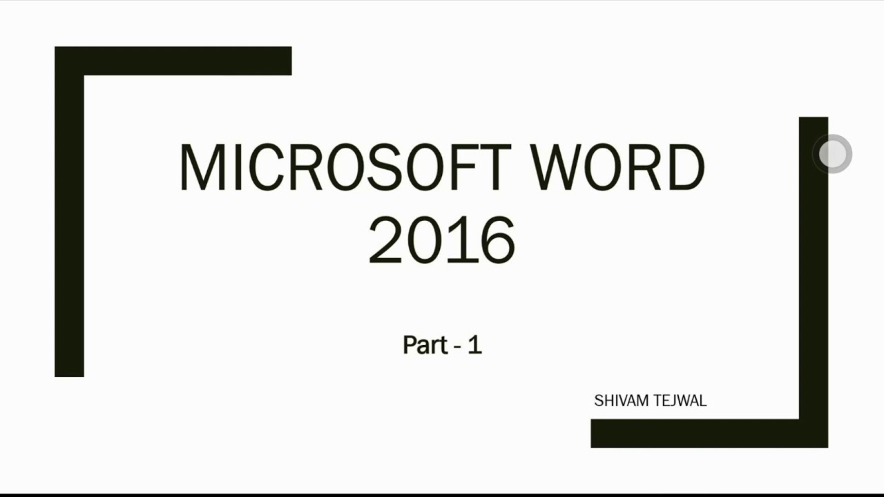Microsoft word 2016 | Basic Interface overview | CBSE | - YouTube