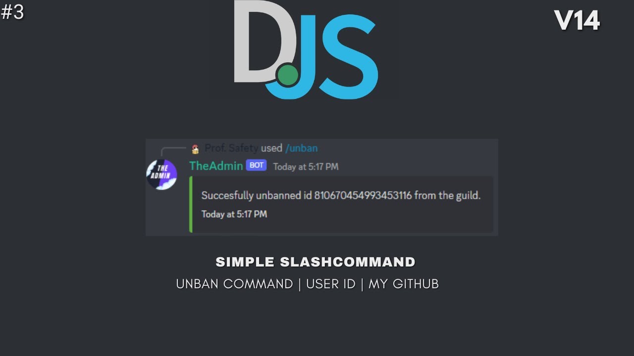 Discord Js V14 3 Unban Command Part 2 Youtube