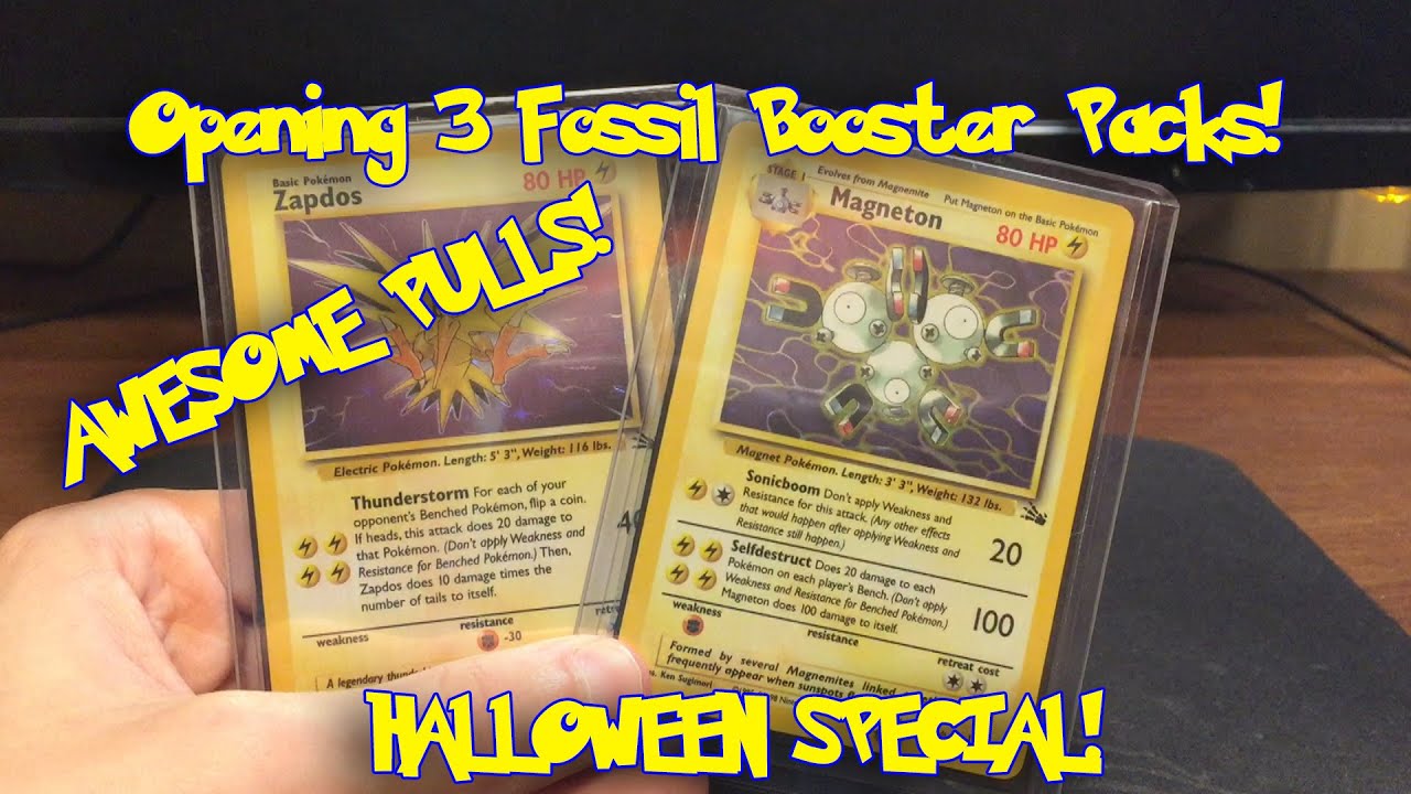 Opening The Best 3 Pokemon Fossil Booster Packs! | Halloween Special ...