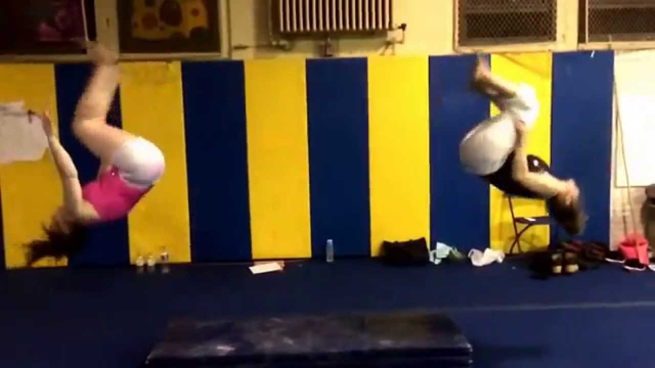 Adult gymnastics - Slo mo back tucks - YouTube