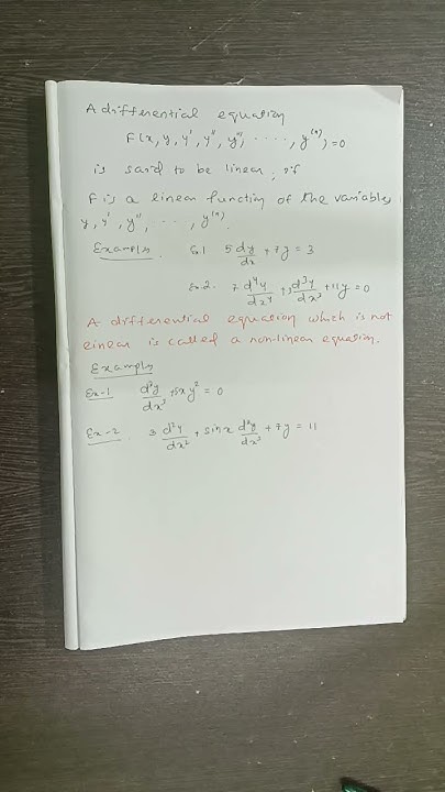 Linear and non-linear differential equations - YouTube