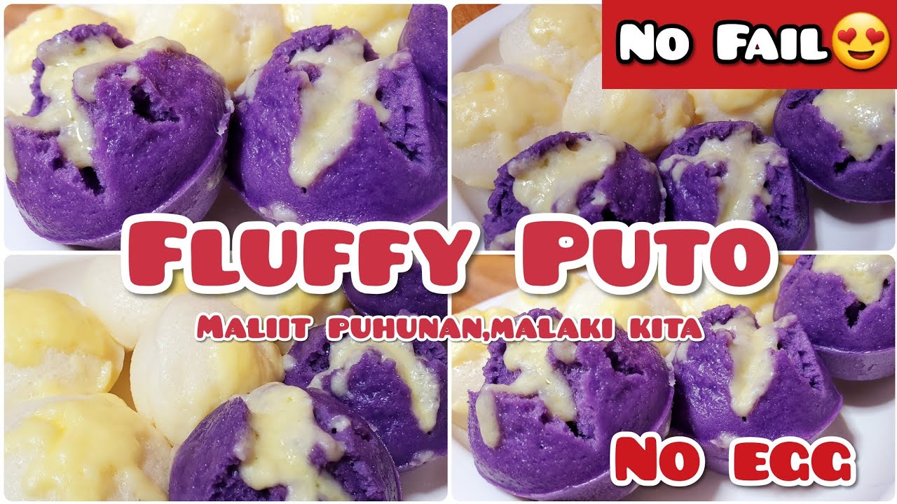 EASY FLUFFY PUTO RECIPE | STEAMED RICE CAKE (NO EGG) - YouTube