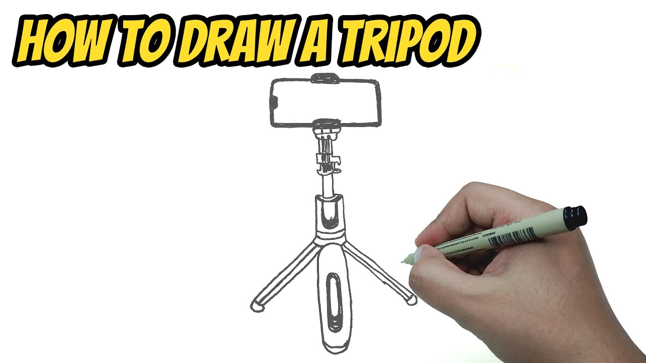 How to Draw a Phone Tripod | Step by Step How to Drawing - YouTube