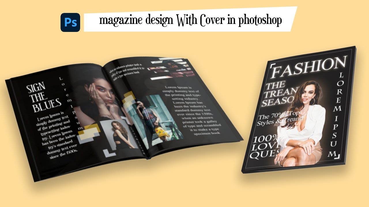 How To Create Magazine Page Design With Cover in Photoshop cc Tutorial ...