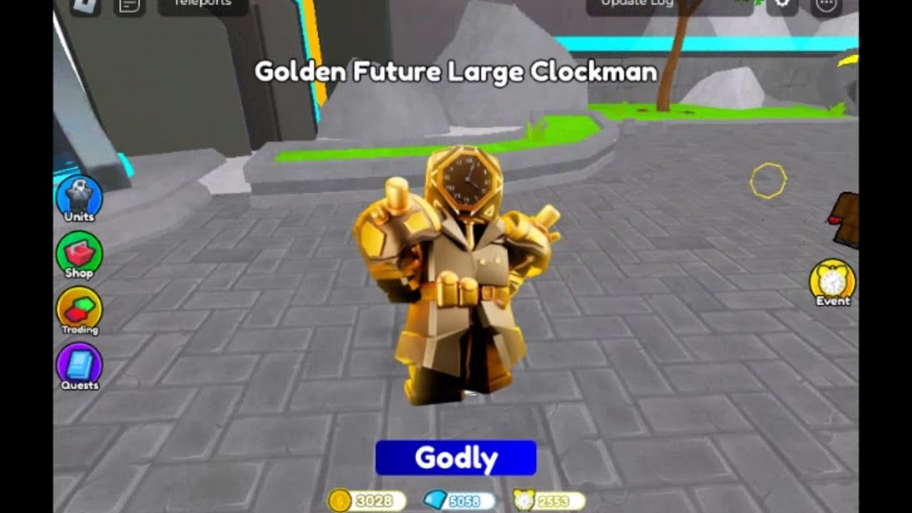 Выбил нового годли golden future large clockman"a в roblox ttd - YouTube
