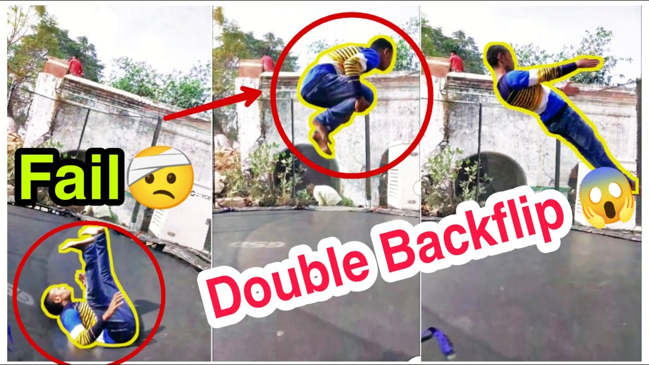 Double Backflip 😱|| double backflip fail 🤕|| double backflip on ...