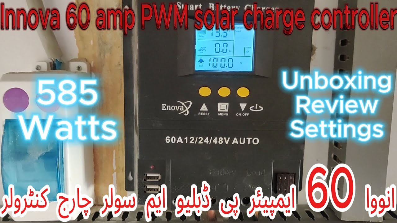 best enova 60amp pwm solar charge controller unboxing setting review ...