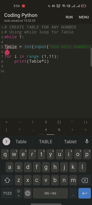 #Table in python create a python program for create table - YouTube