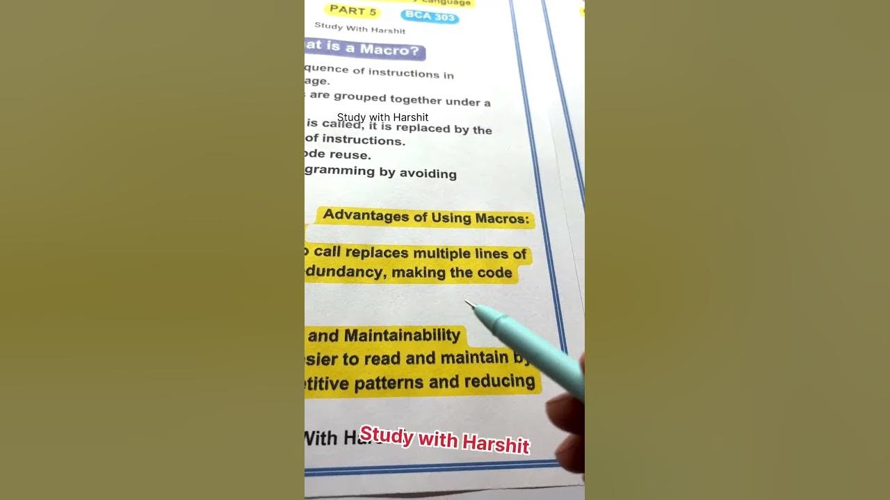 Computer Architecture & Assembly Language | Macro Explained | CCSU BCA ...