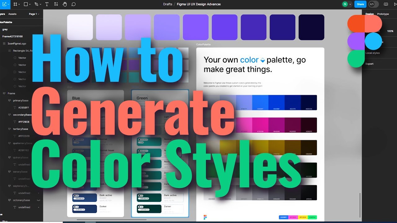 AUTOMATICALLY GENERATE COLOR PALETTE IN FIGMA | COLOR STYLES IN FIGMA ...