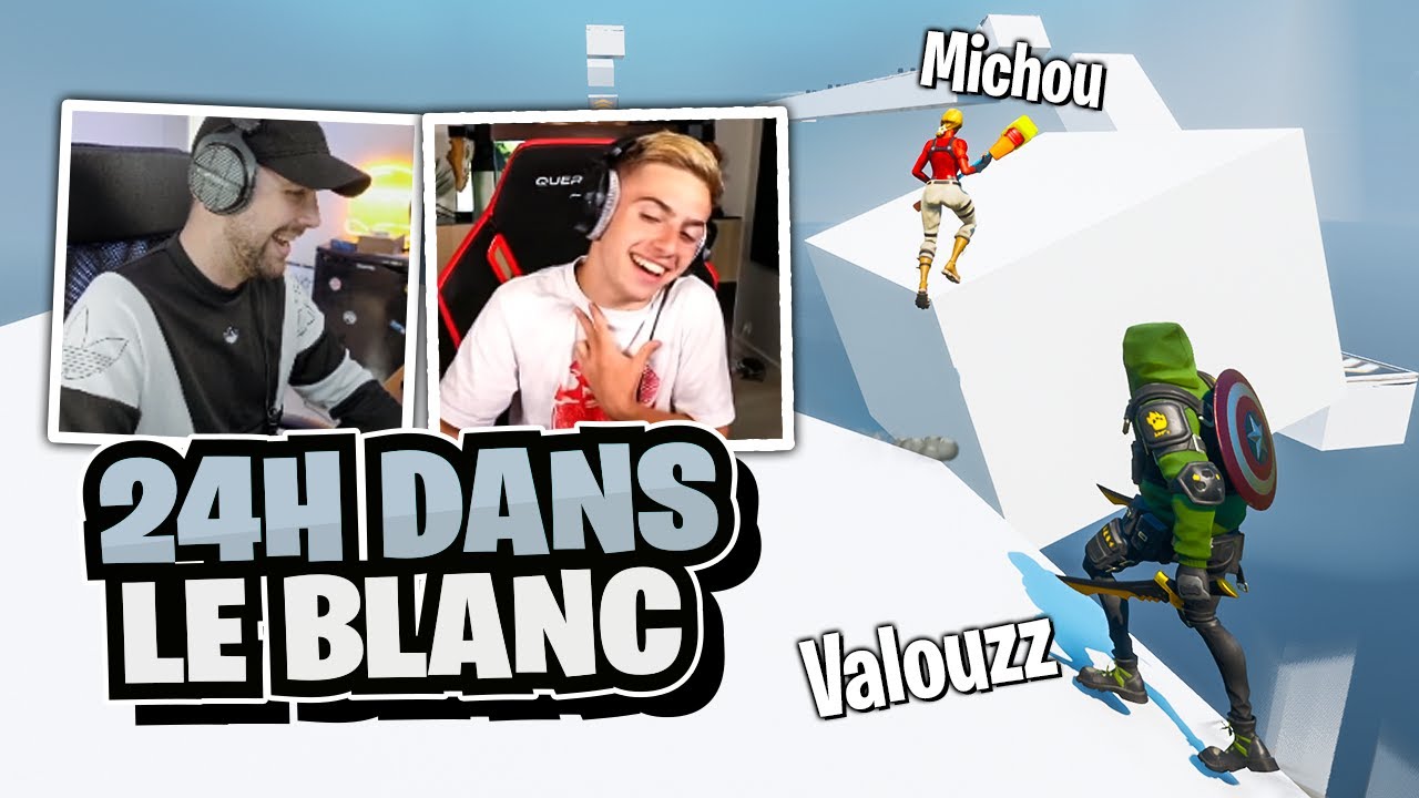 Deathrun 24h dans le blanc avec Michou sur Fortnite Créatif ! - YouTube