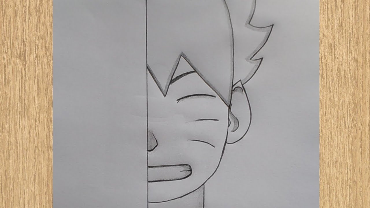 Anime Drawing Easy Half Face | Anime drawing Tutorial | Easy Anime ...
