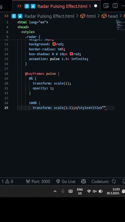 Coding a Radar Pulse Effect in HTML/CSS | VS Code Tutorial - YouTube
