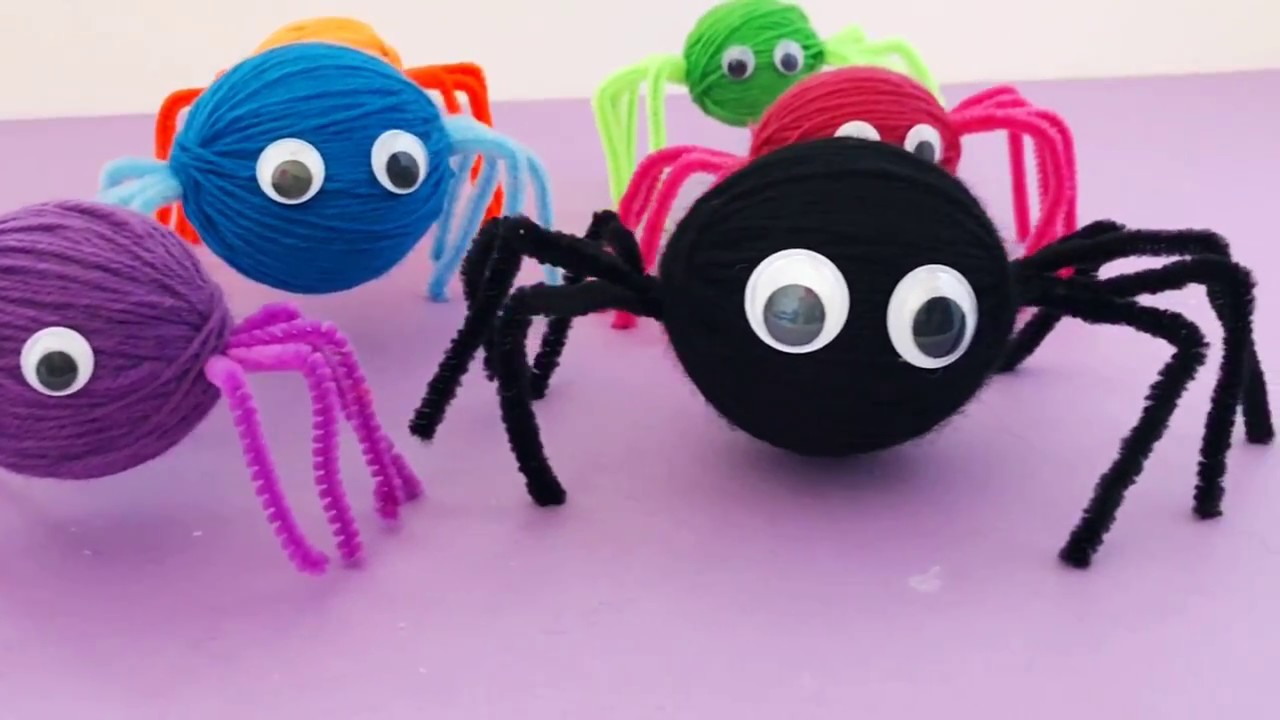 Yarn Spider Craft - YouTube
