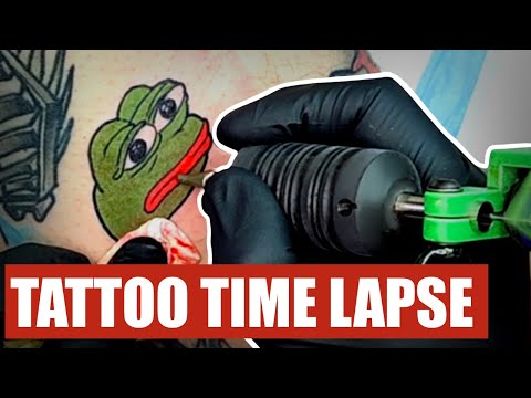 TATTOO TIME LAPSE | Pepe the Frog Meme Tattoo