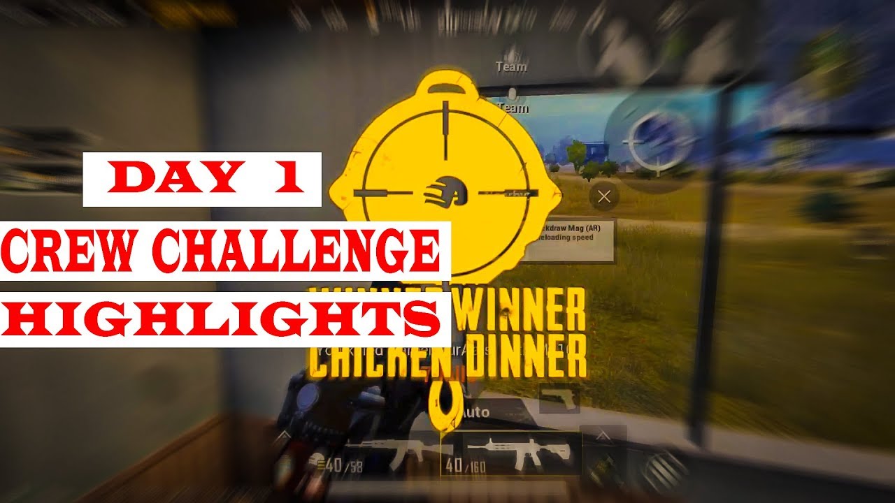 CREW CHALLENGE DAY 1 HIGHLIGHTS PUBGM - YouTube
