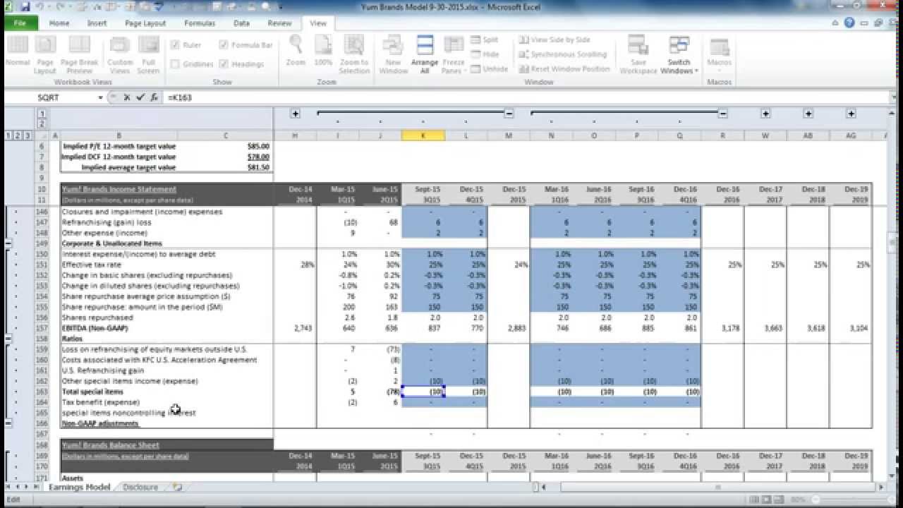 Yum! Brands (YUM) Earnings & Valuation Model Demonstration - YouTube