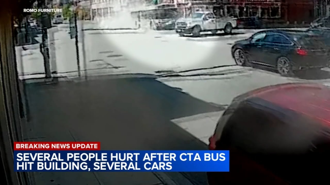 At least 5 taken to hospital after CTA bus crash in Bridgeport - YouTube