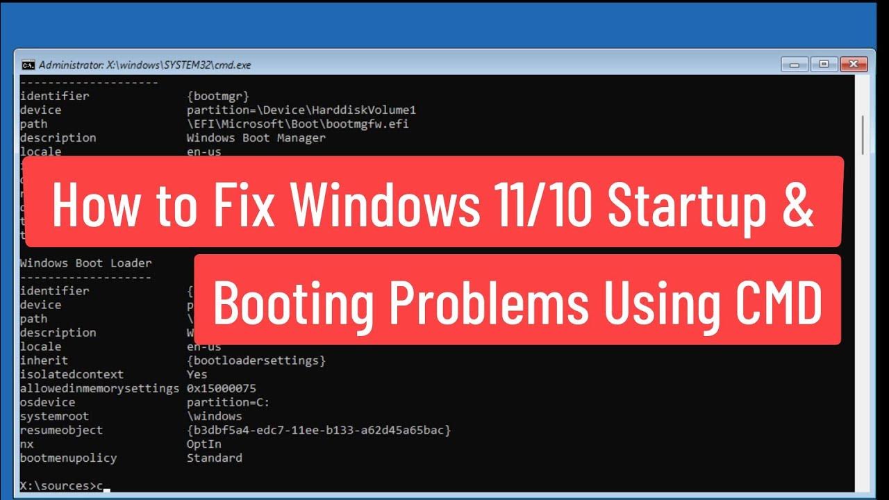 How to Fix Windows 11/10 Startup and Booting Problems using Command Prompt [Complete Tutorial ...