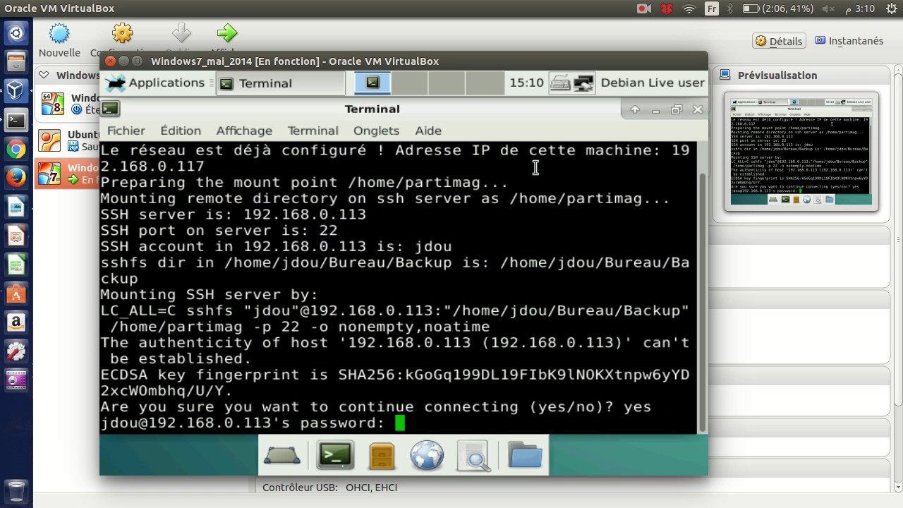 Clonezilla Live Sauvegarde Partitions systeme ssh server - YouTube
