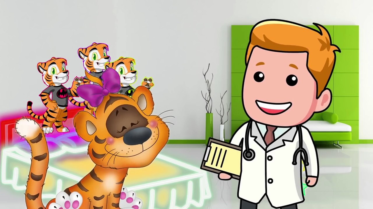 Five little Tiger Batman Jumping on the bed Nursery Rhymes - YouTube