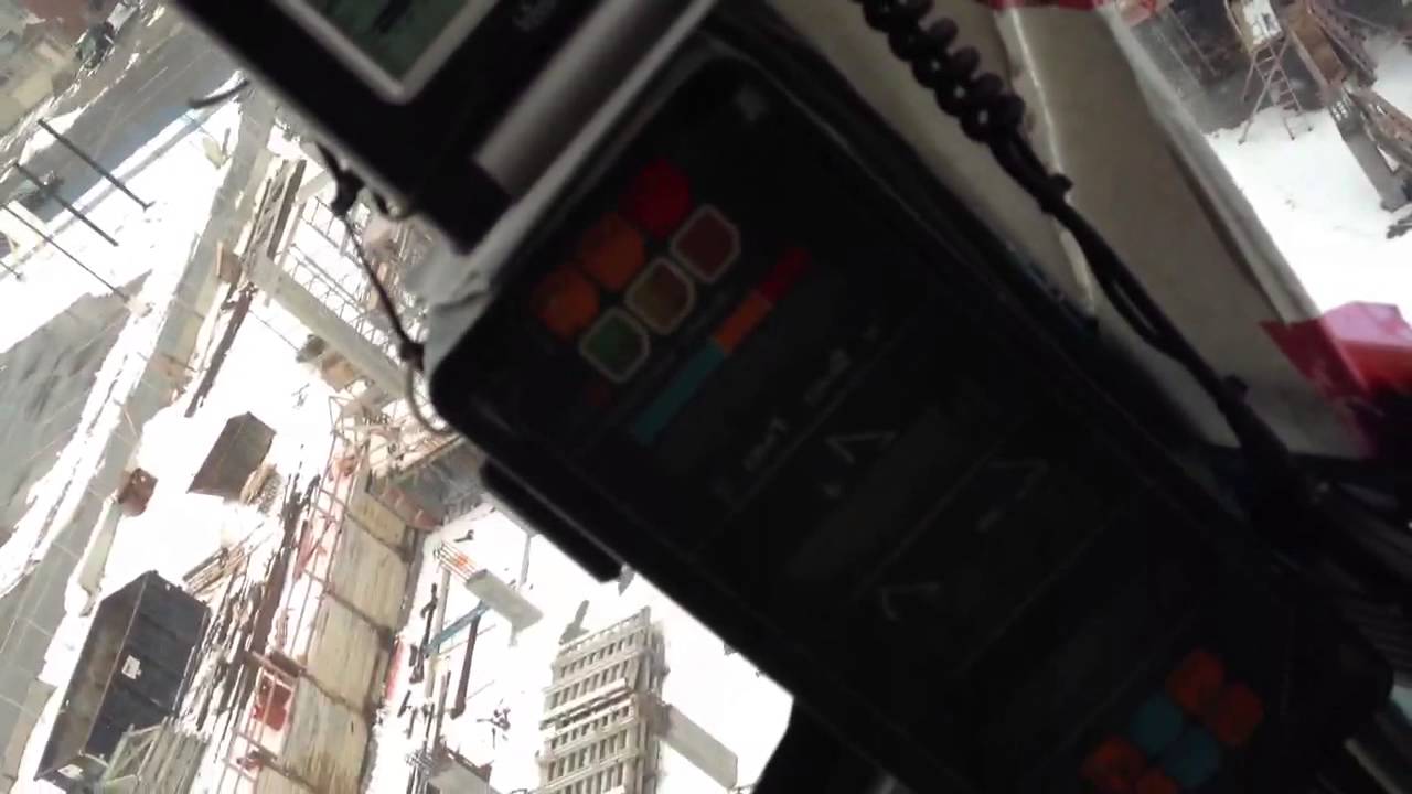 Inside the cab of a crane - YouTube