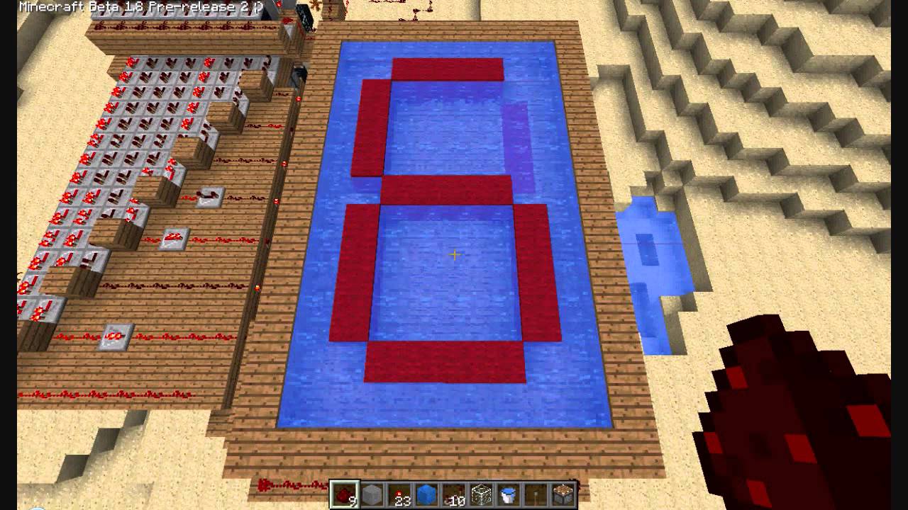 Minecraft 7 segment numeric display and piston ROM - YouTube