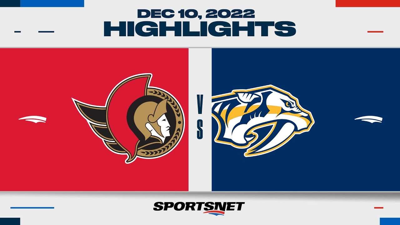 NHL Highlights | Senators vs. Predators - December 10, 2022 - YouTube