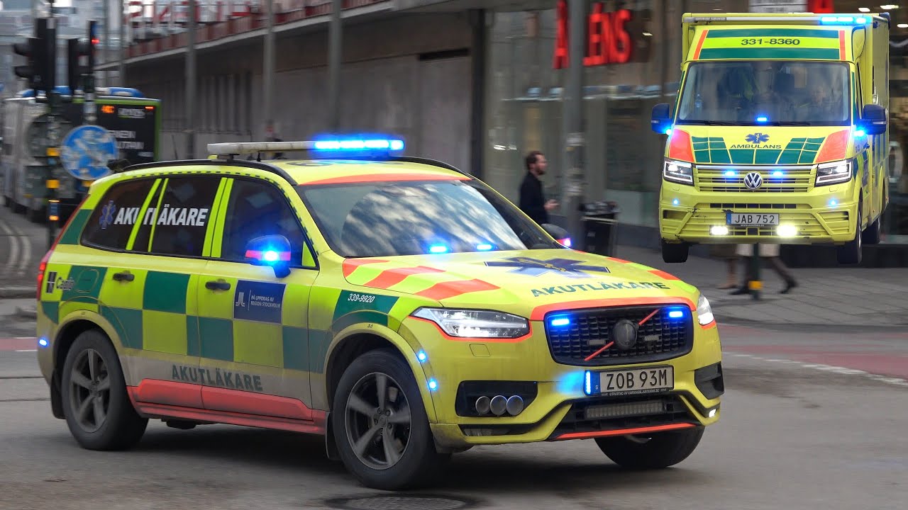 AWESOME VOLVO XC90!! Akutläkare and Ambulans Stockholm with lights and ...