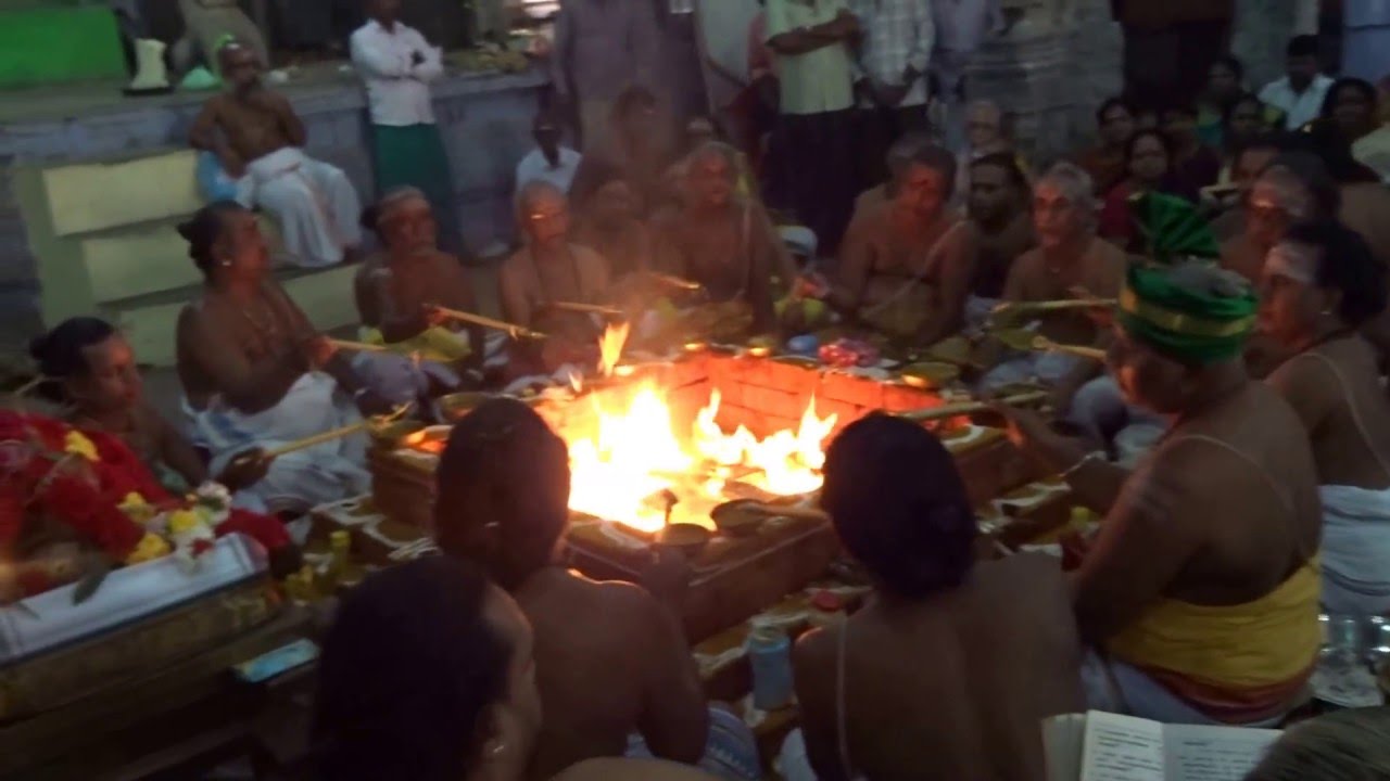 Homa (Fire Ritual) at Adi Kumbeswarar Temple, Kumbakonam - YouTube