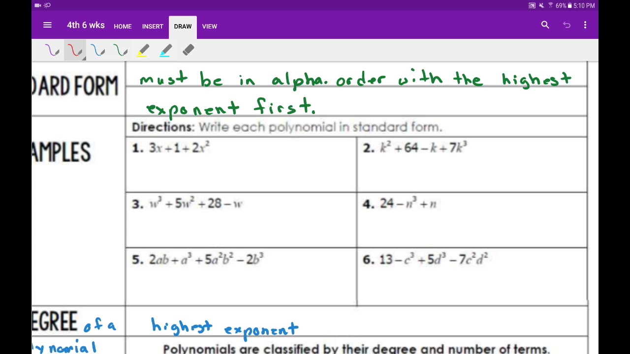 Putting Polynomials In Standard Form YouTube Putting Polynomials In Standard Form YouTube