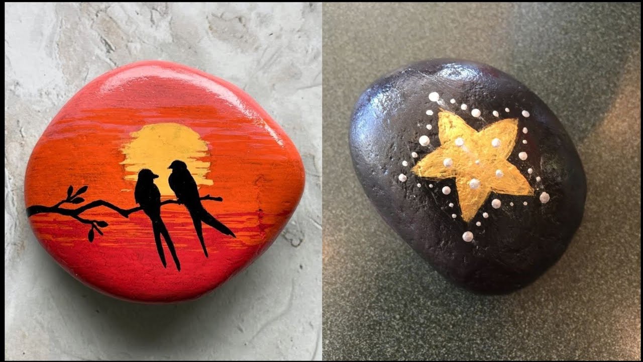 New and gorgeous pebble stone painting ideas - YouTube