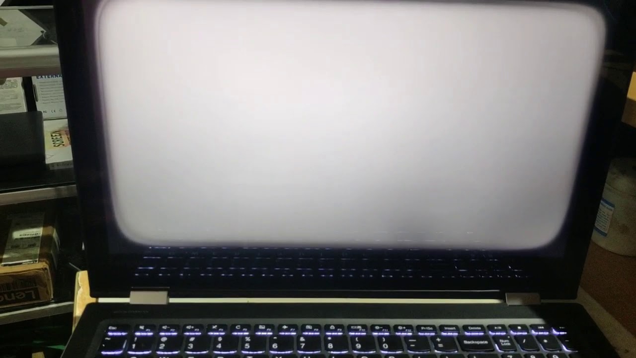 Mengatasi layar laptop blank white screen frame layar putih - YouTube