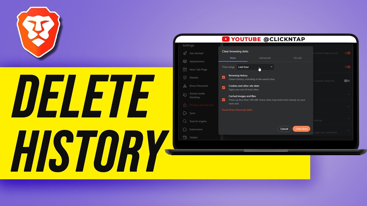 How To Delete Your Browsing History In Brave Browser On Your PC - YouTube