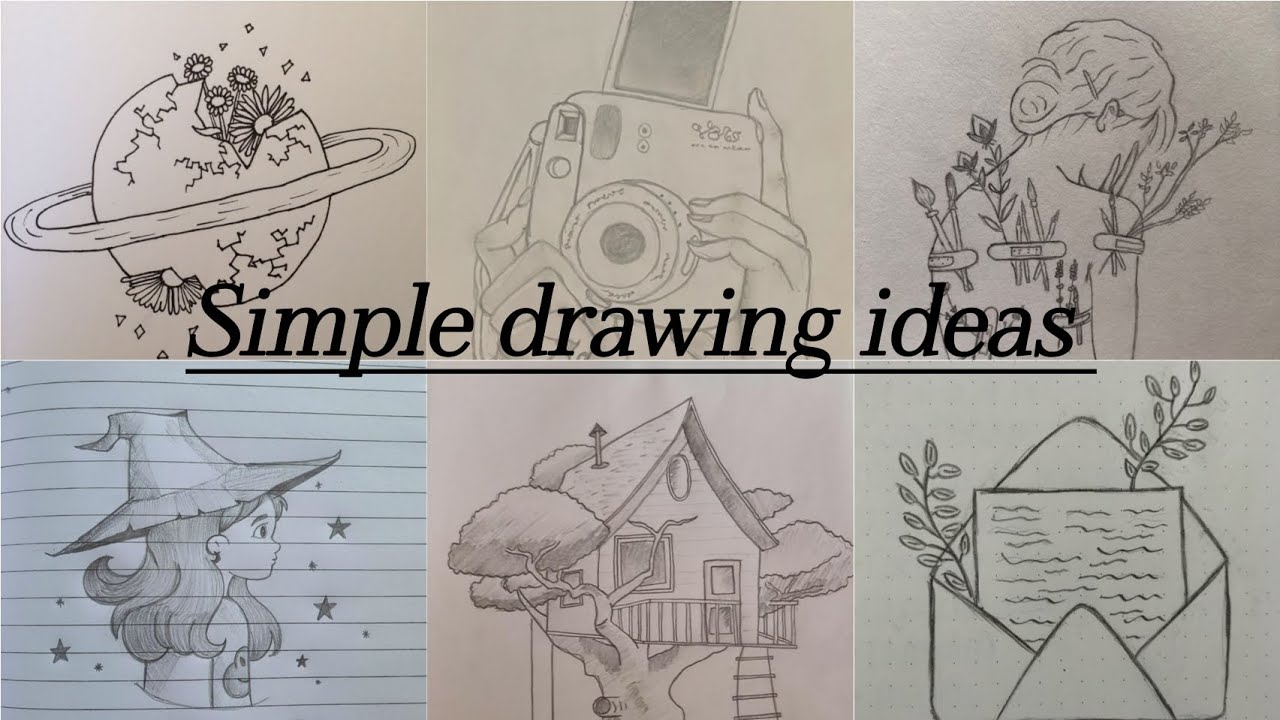 Some simple drawing ideas | Easy pencil drawing tutorial for beginners ...