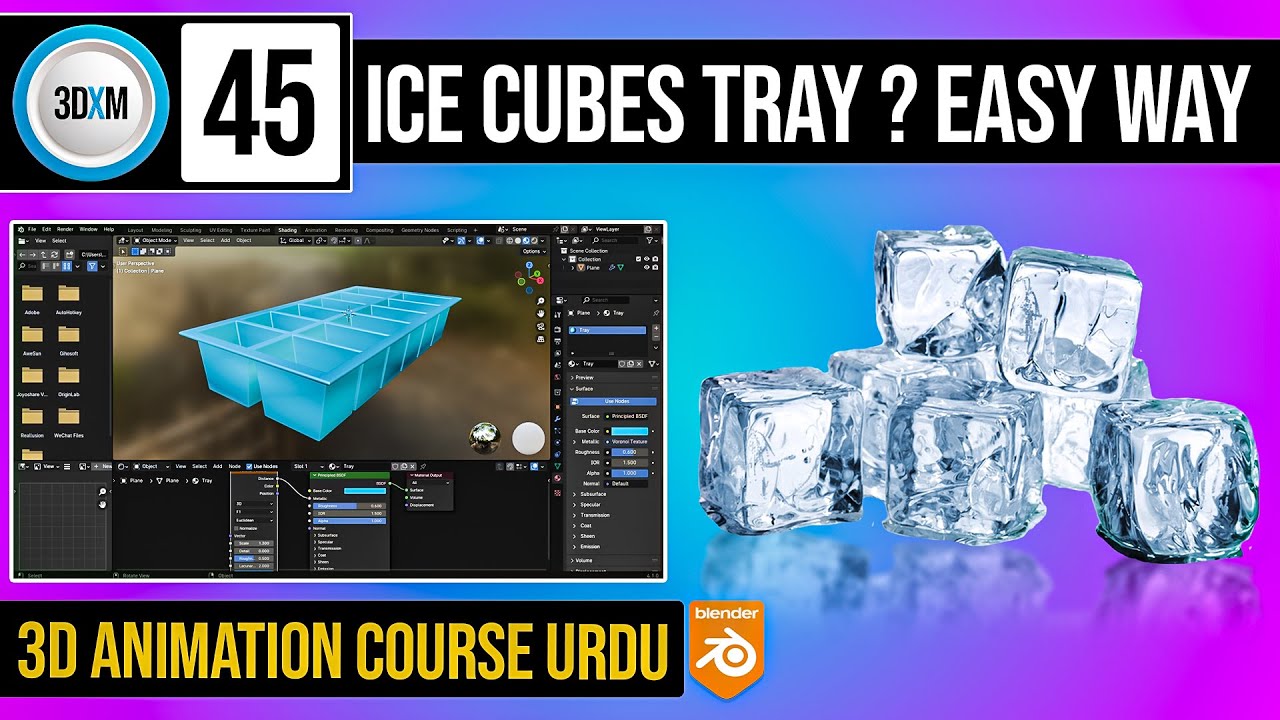 How to make ice cubes tray in blender | Class 45 of 3D Animation ...