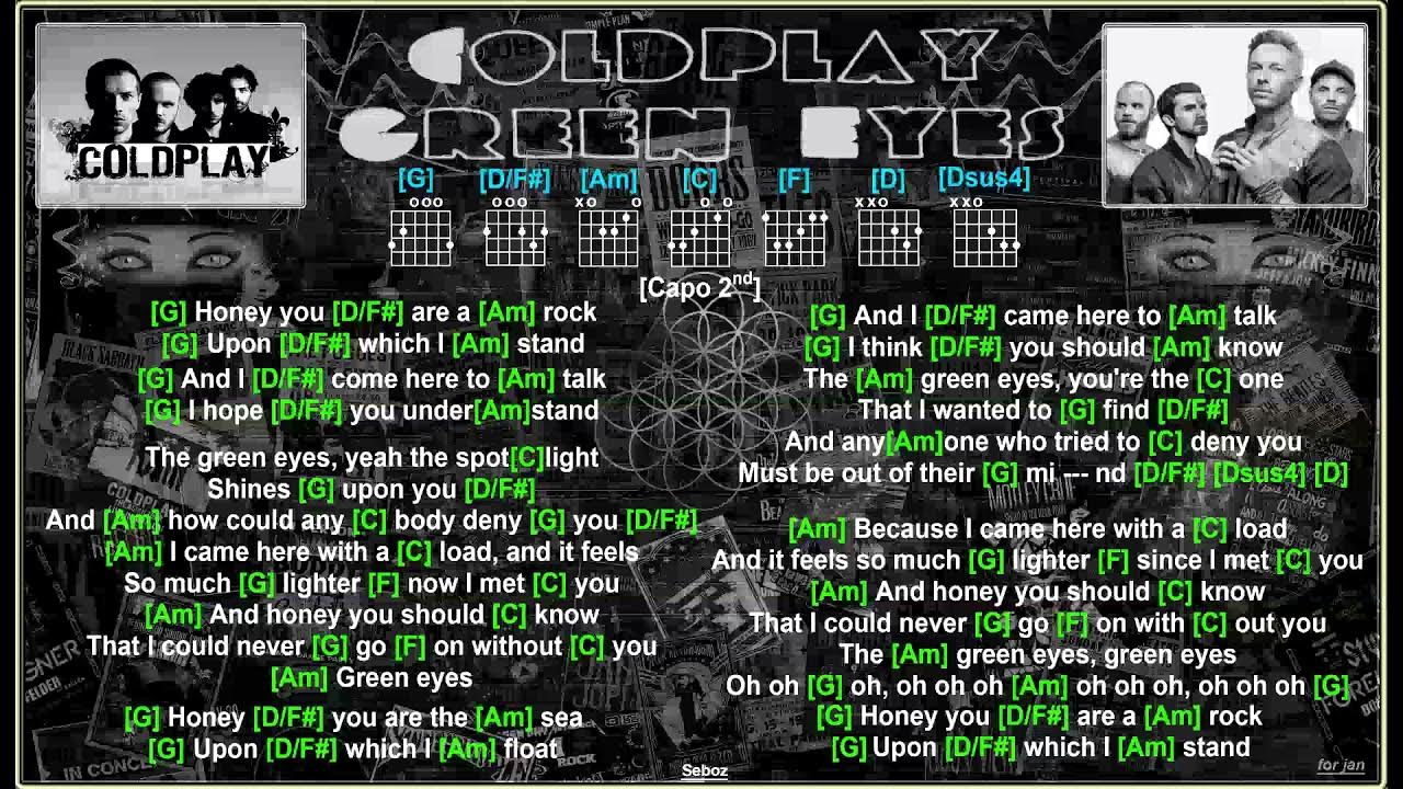 Coldplay - Green Eyes [Backing Track] [Guitar chords & lyrics] - YouTube