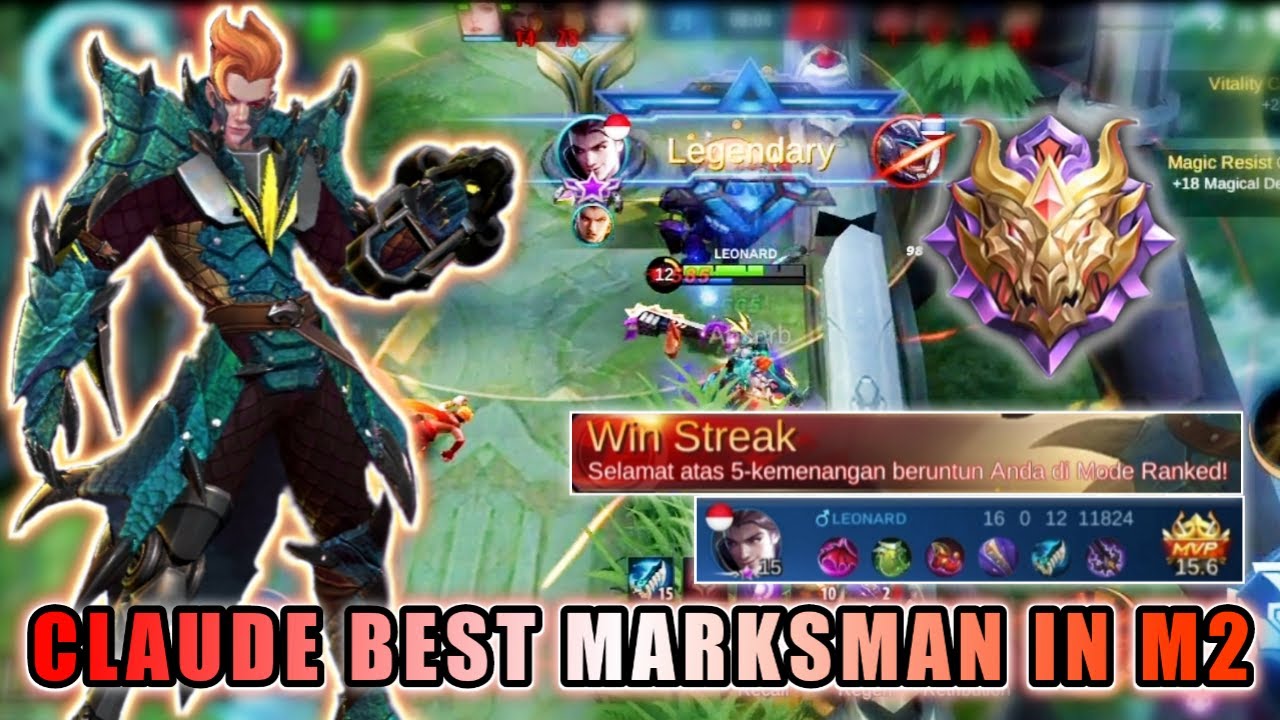 CLAUDE BEST MARKSMAN IN M2 WORLD CHAMPION? BUILD & EMBLEM CLAUDE AUTO ...