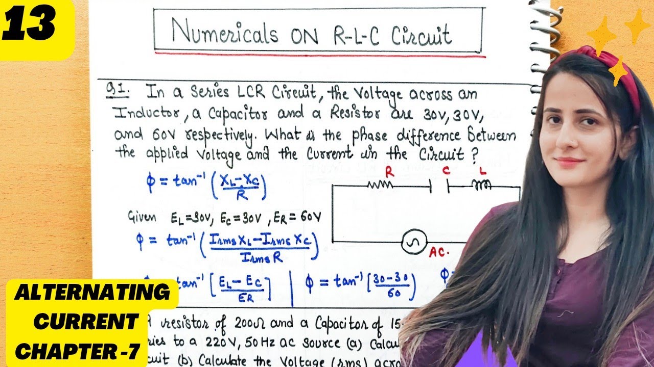 13) Numericals on RLC Circuit| Important Numericals of AC| Alternating ...